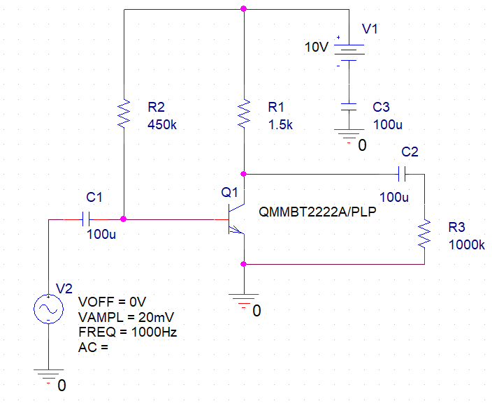 Solved Usimg Pspice, Q1 Transistor is a 2N2222 with beta of | Chegg.com