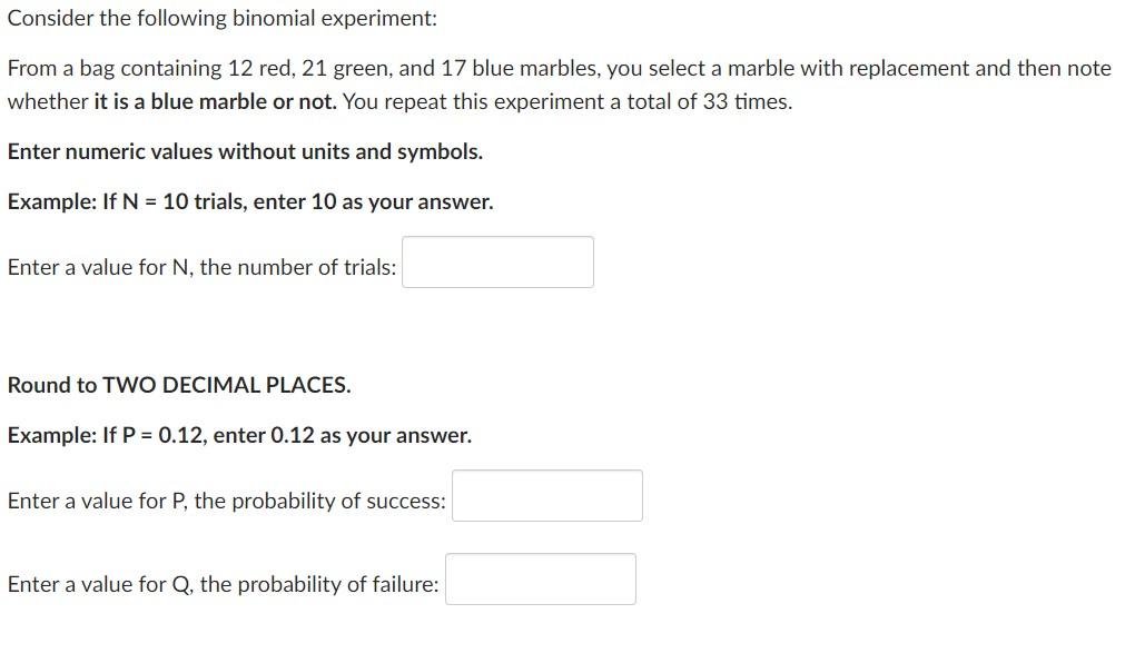 Solved Consider the following binomial experiment: From a | Chegg.com