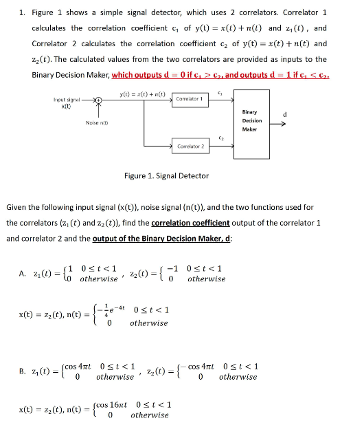 Solved 1. Figure 1 shows a simple signal detector, which | Chegg.com