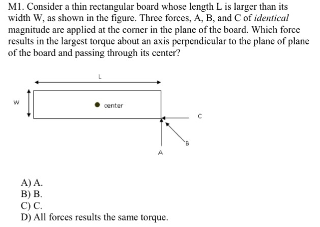 Solved M1. Consider a thin rectangular board whose length L | Chegg.com