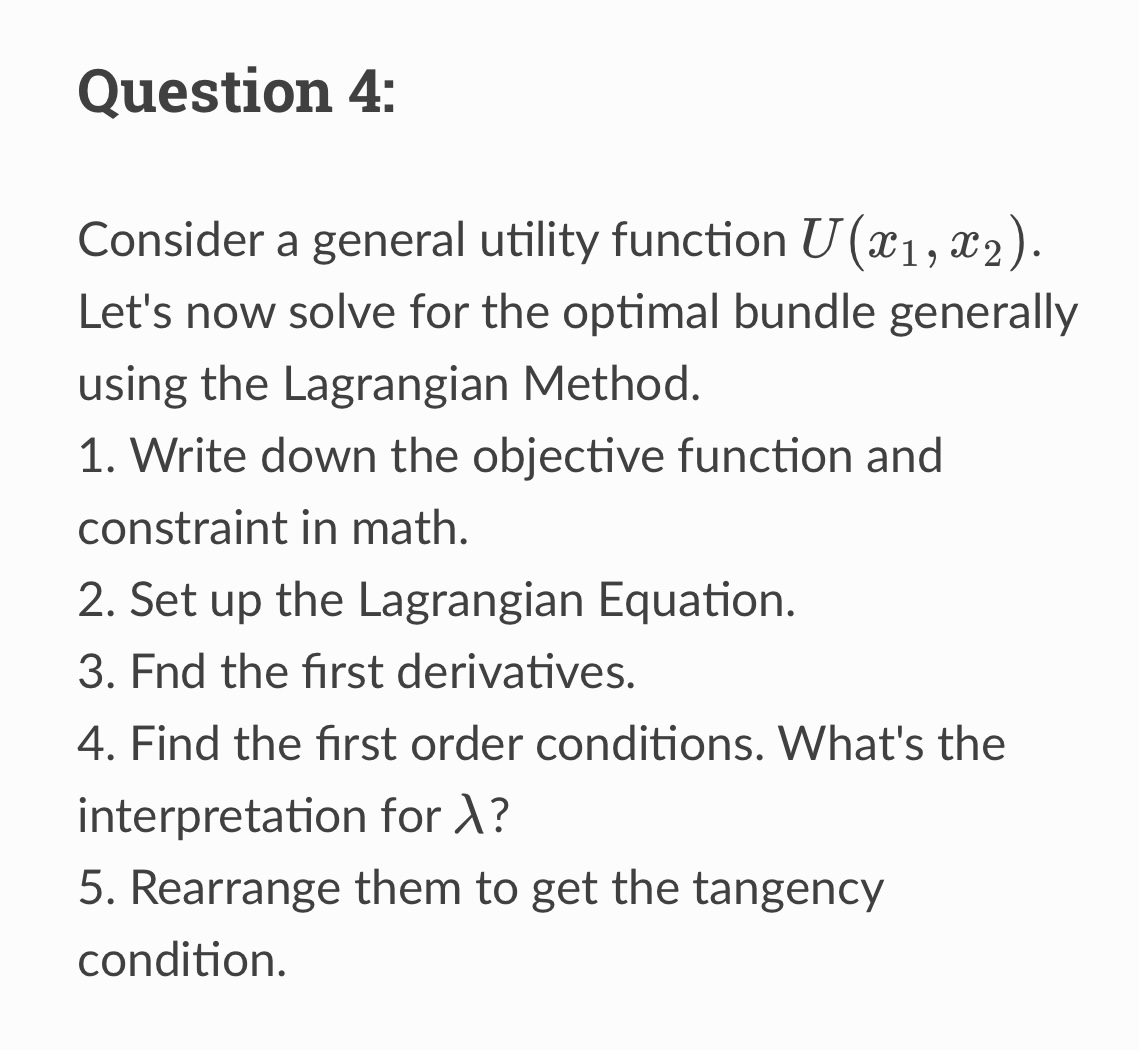 Solved Consider a general utility function U(x1,x2). Let's | Chegg.com