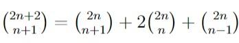 Solved (2n+2n+1)=(2nn+1)+2(2nn)+(2nn−1) | Chegg.com
