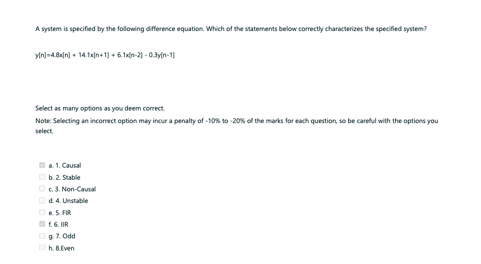 Solved A system is specified by the following difference | Chegg.com