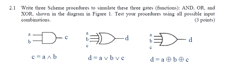 Solved 2.1 Write three Scheme procedures to simulate these | Chegg.com