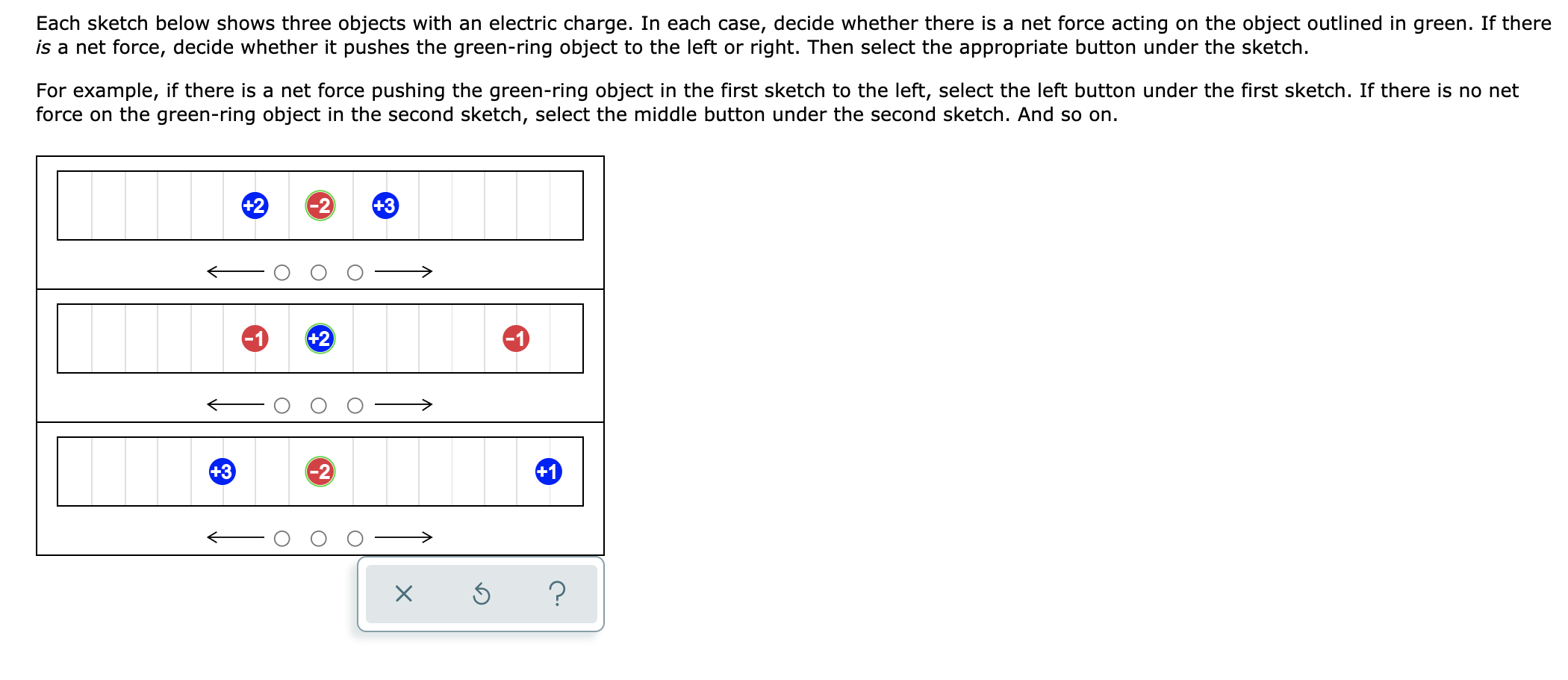 Solved Each sketch below shows three objects with an | Chegg.com