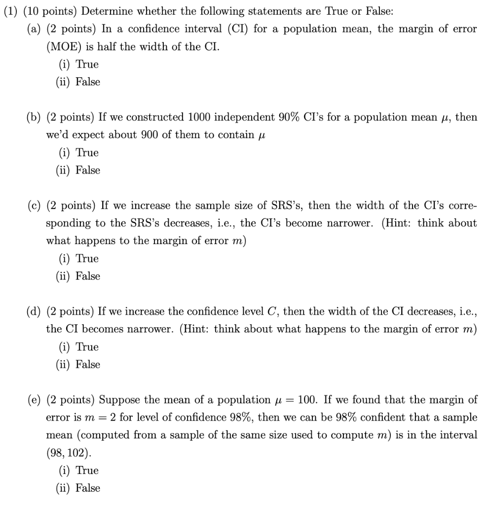 Solved (1) (10 points) Determine whether the following | Chegg.com Solved (1) (10 points) Determine whether the following | Chegg.com