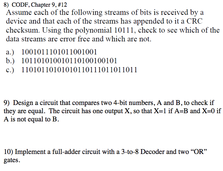 Solved 8 Codf Chapter 9 12 Assume Each Of The Following 