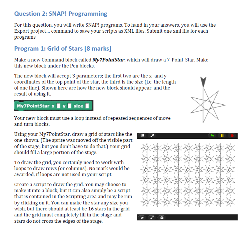 Solved Question 2: SNAP! Programming For this question, you | Chegg.com
