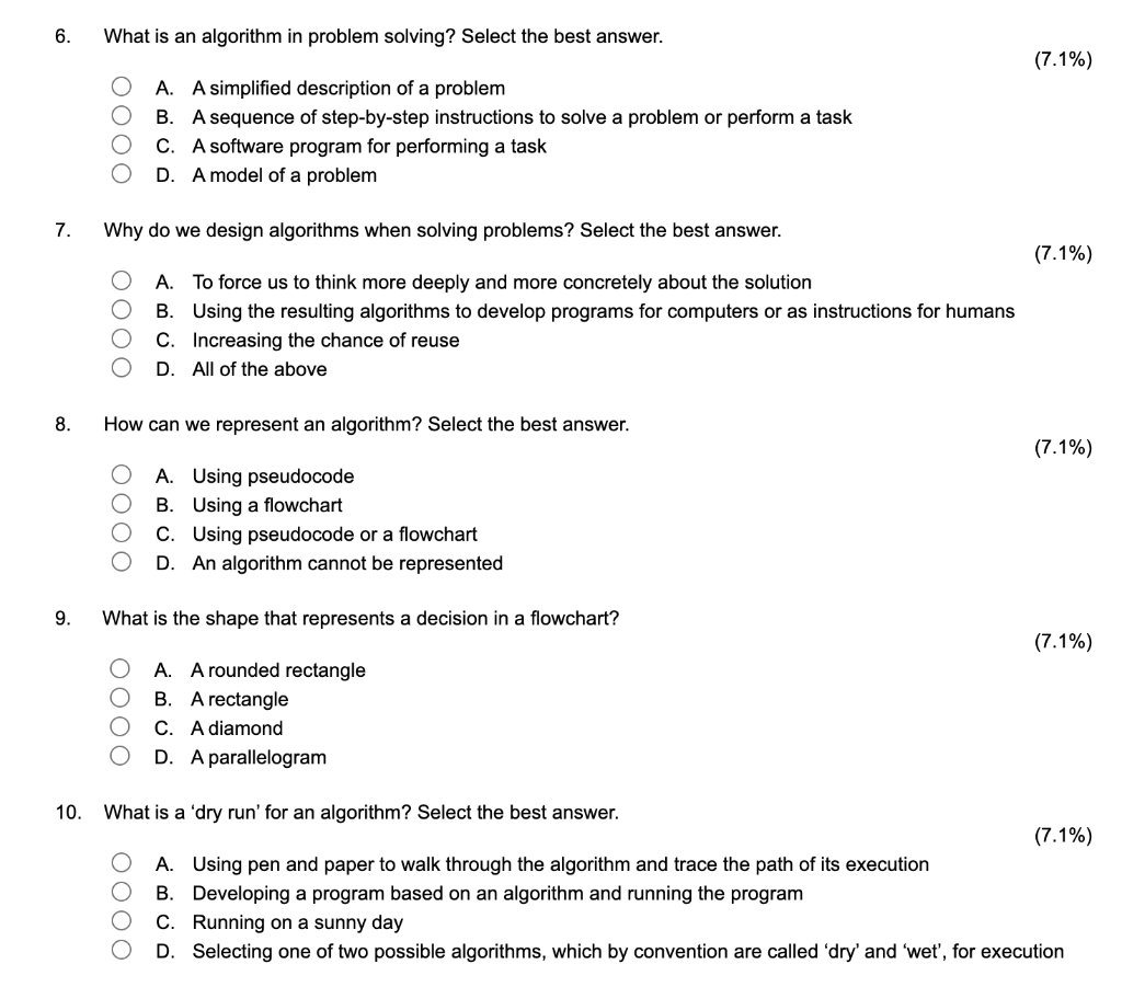 Solved 1. What is abstraction in problem solving? Select the | Chegg.com