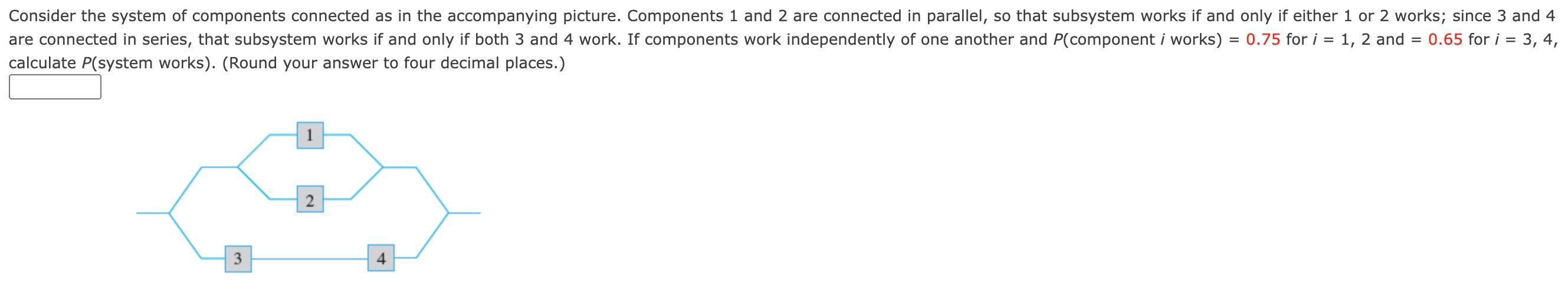 Solved Consider the system of components connected as in the | Chegg.com