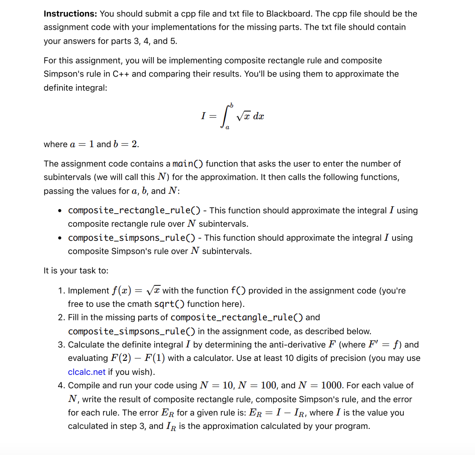 Solved Instructions: You should submit a cpp file and txt | Chegg.com