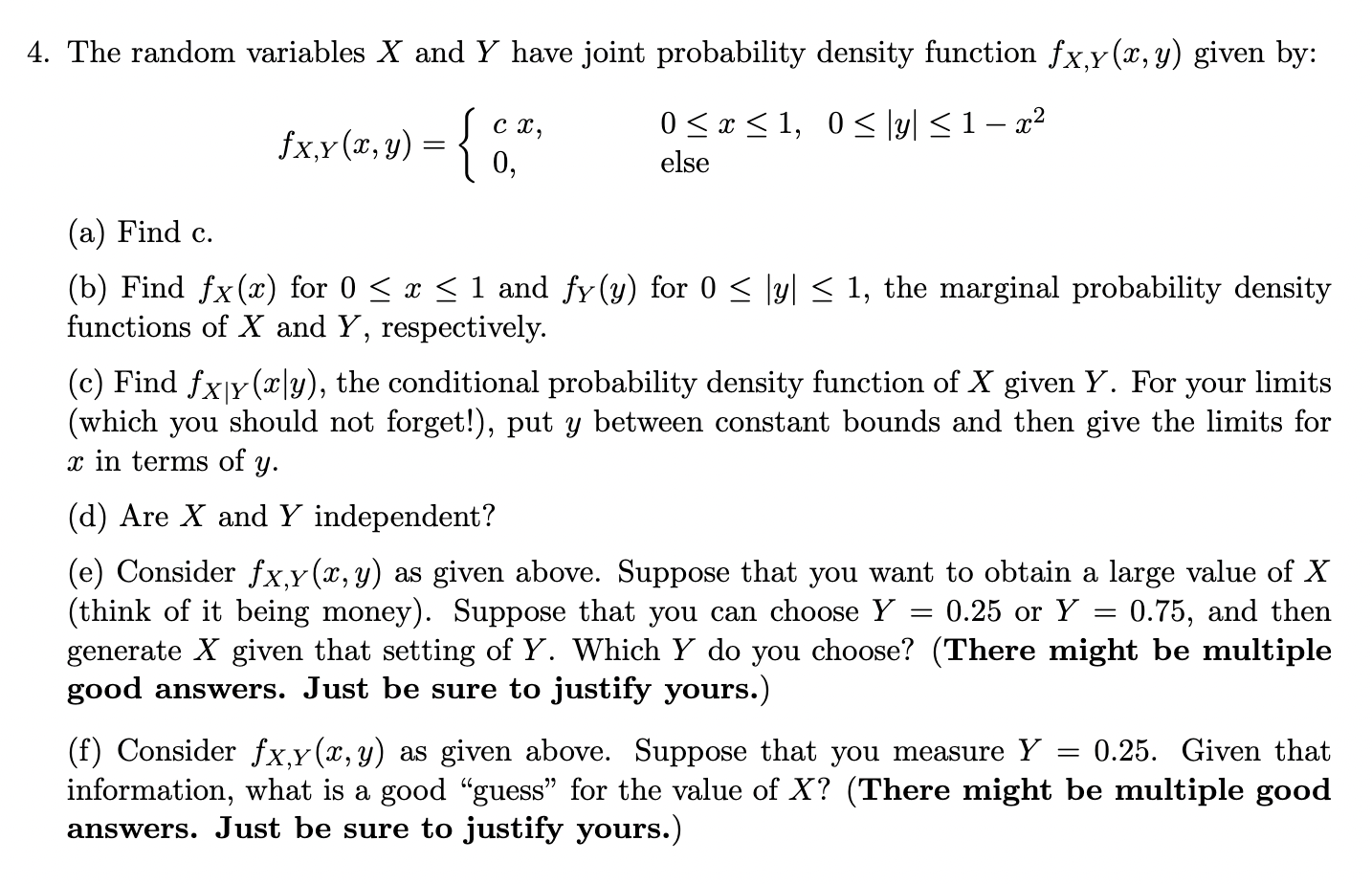 Solved The random variables x ﻿and Y ﻿have joint probability | Chegg.com