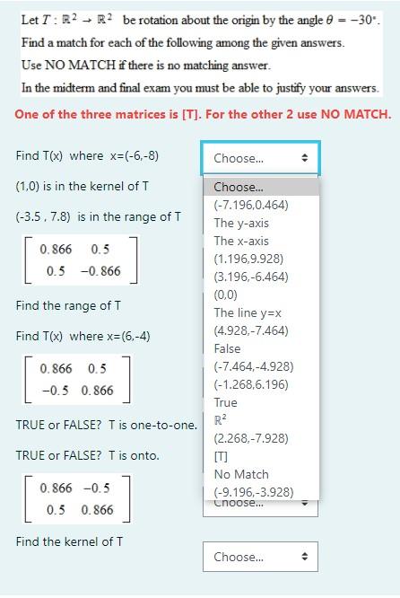 Solved Let T: R2 R2 be rotation about the origin by the | Chegg.com