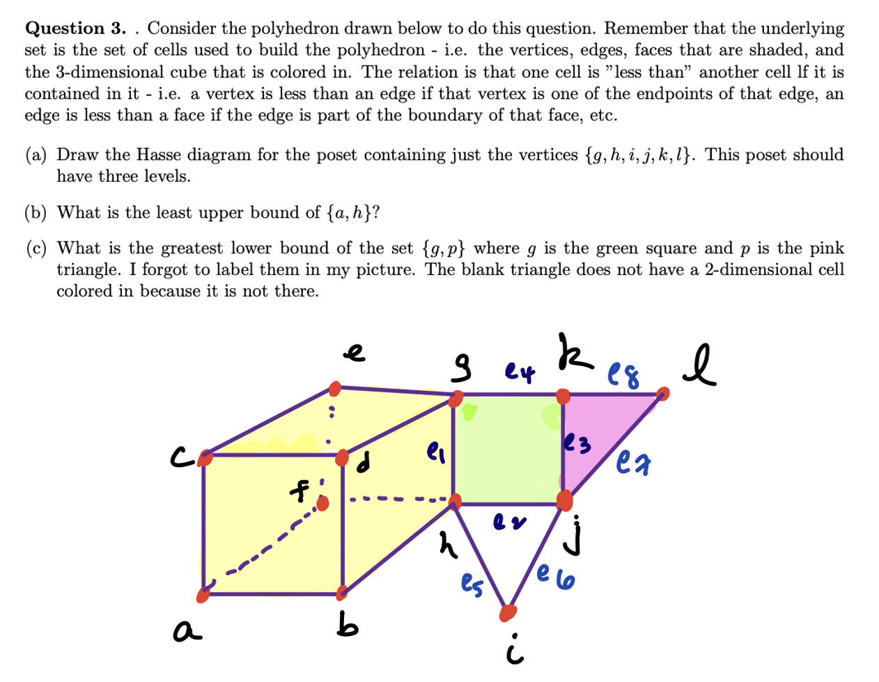 Question 3. . Consider the polyhedron drawn below to | Chegg.com