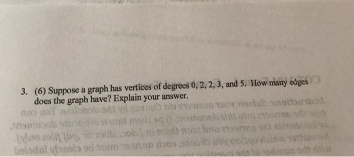 Solved (6) Suppose a graph has vertices of degrees 0, 2, | Chegg.com