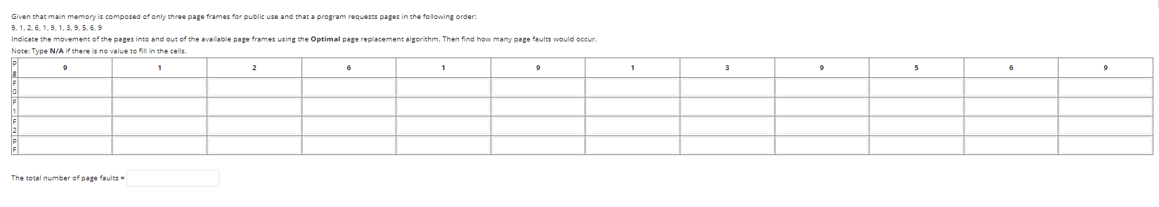 Solved Given that main memory is composed of only three page | Chegg.com