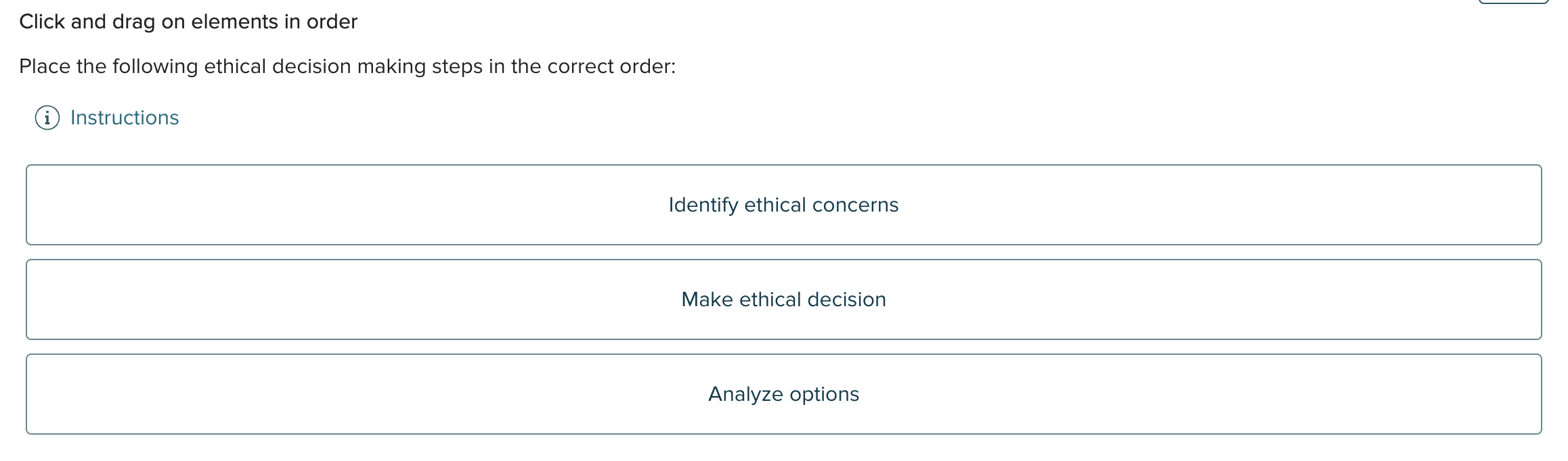 Solved Click and drag on elements in order Place the | Chegg.com