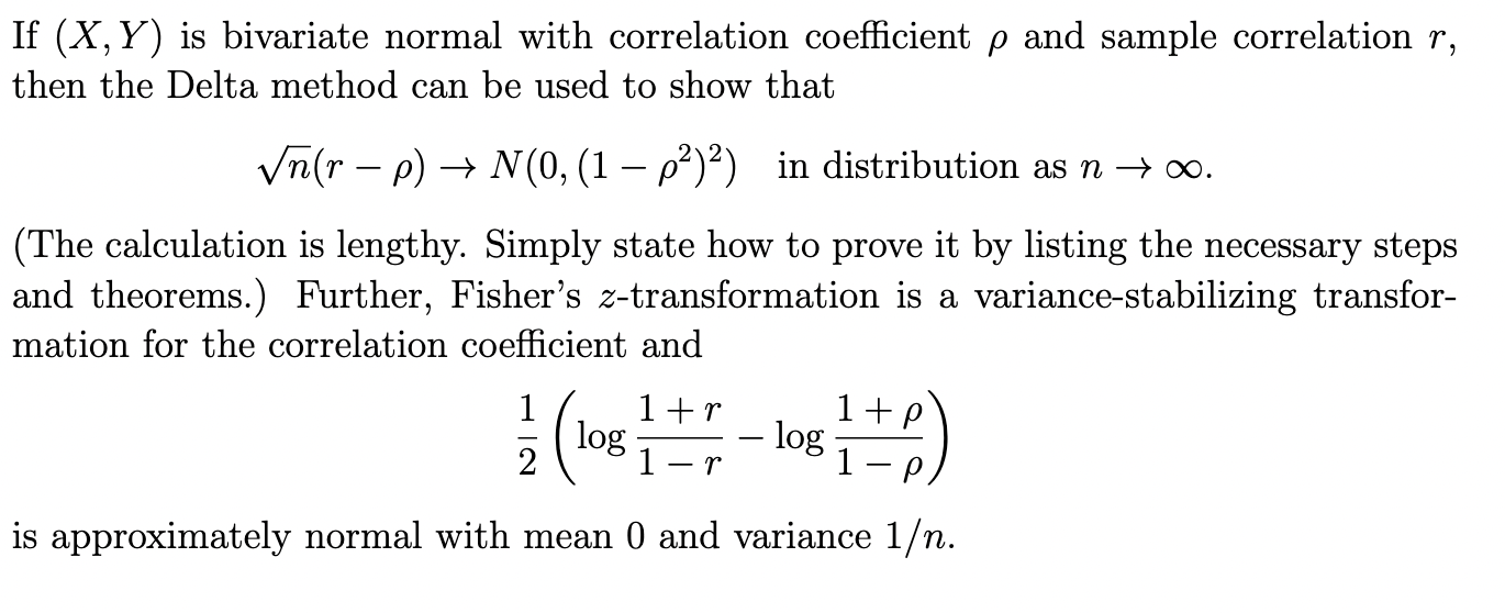 Solved If (X,Y) is bivariate normal with correlation | Chegg.com