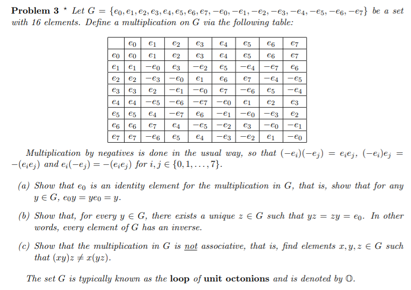 Solved Problem 3 * Let G eo,e1, e2, e3, e4, e5, e6,e7, -eo, | Chegg.com