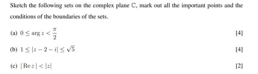 Solved Sketch the following sets on the complex plane C, | Chegg.com