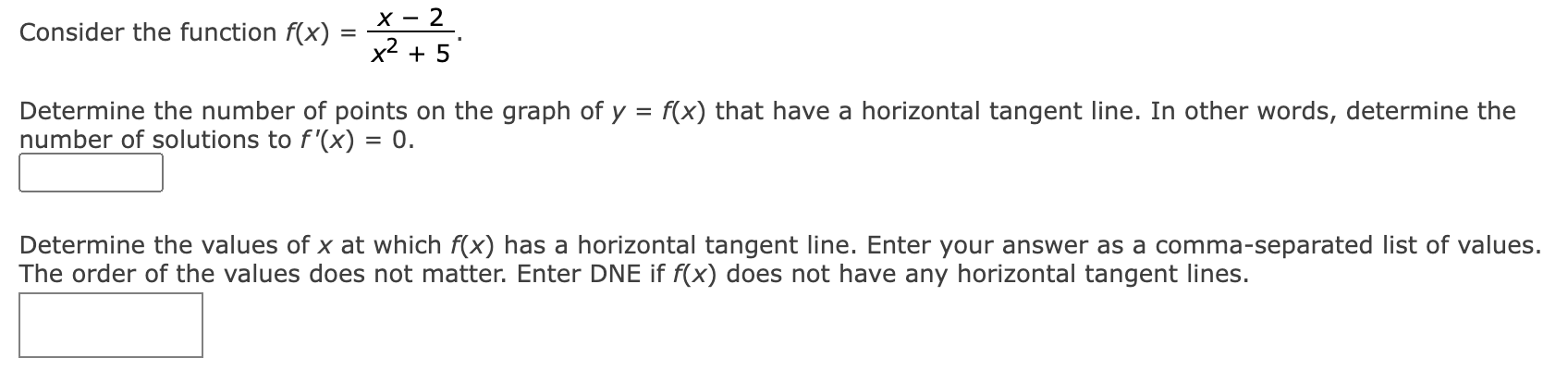Solved Consider the function f(x)=x2+5x−2 Determine the | Chegg.com