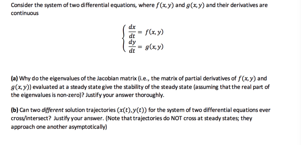 Solved Consider the system of two differential equations, | Chegg.com