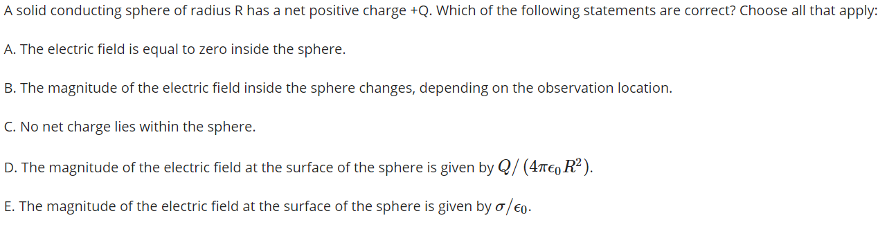 Solved A solid conducting sphere of radius R has a net | Chegg.com