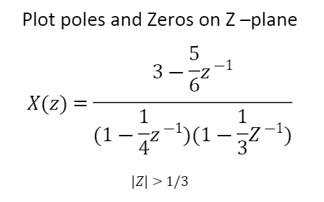 Solved Plot poles and Zeros on Z-plane 3 – 5 -1 Z 6 X(z) = 3 | Chegg.com