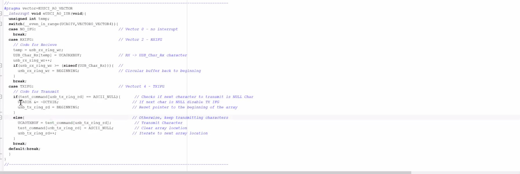 #pragma vector=EUSCI_A0_VECTOR interrupt void | Chegg.com