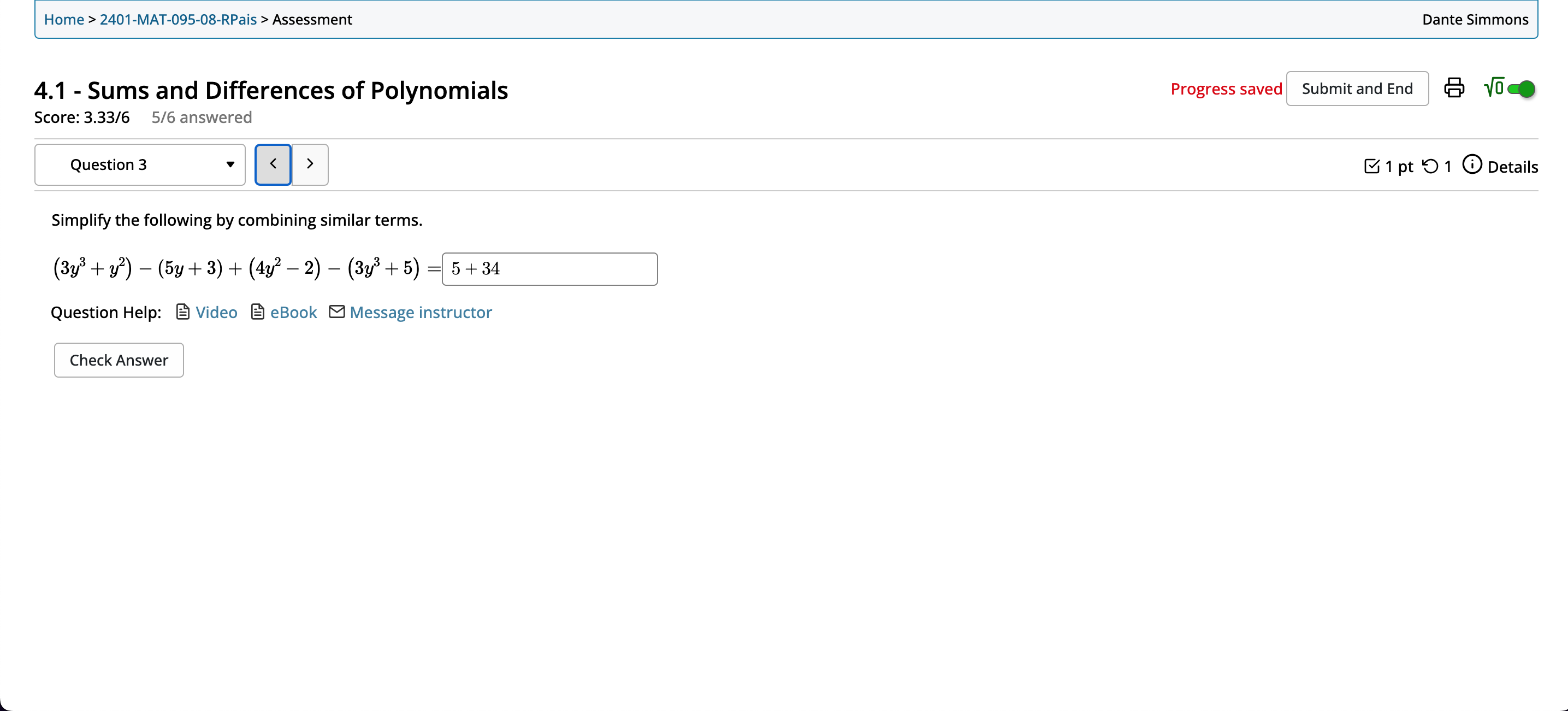 Solved Simplify the following by combining similar | Chegg.com