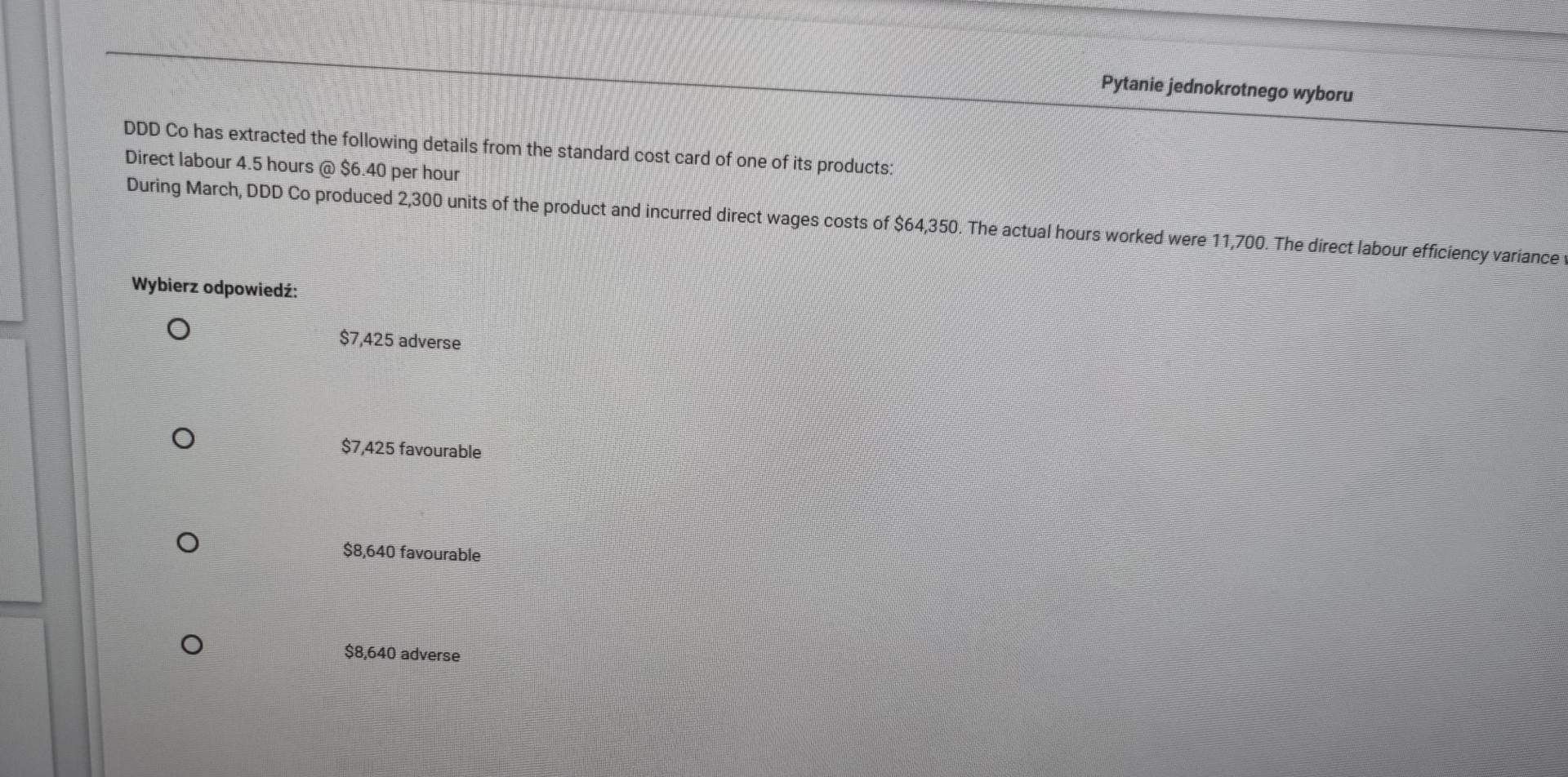 Solved DDD Co has extracted the following details from the | Chegg.com
