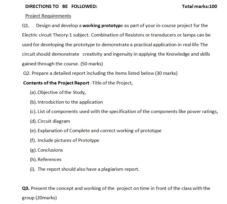 DIRECTIONS TO BE FOLLOWED: Project Requirements Q1. | Chegg.com