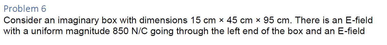 Solved Problem 6 Consider an imaginary box with dimensions | Chegg.com