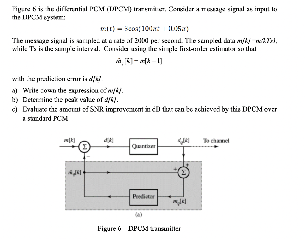 = Figure 6 is the differential PCM (DPCM) | Chegg.com