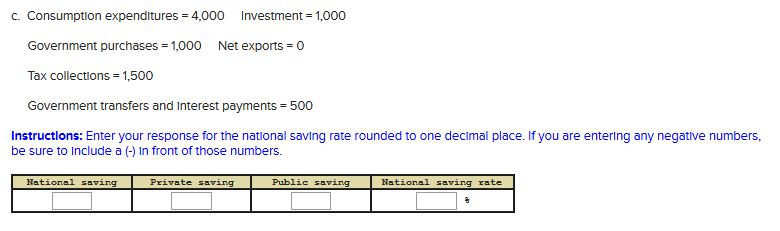 Solved In each part that follows, use the economic data | Chegg.com