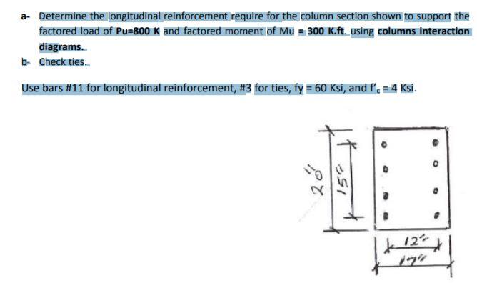 Solved Determine the longitudinal reinforcement require for | Chegg.com