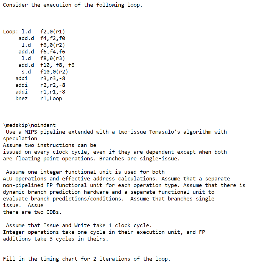Consider the execution of the following loop Loop: | Chegg.com