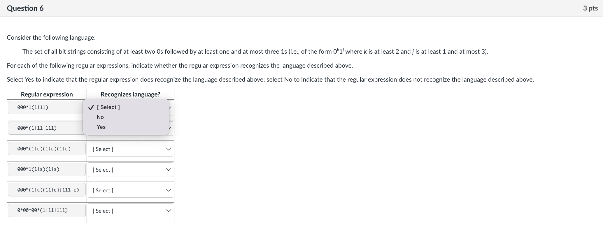 Solved onsider the following language: The set of all bit | Chegg.com