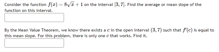 Solved Consider the function f(x)=8x+1 on the interval | Chegg.com