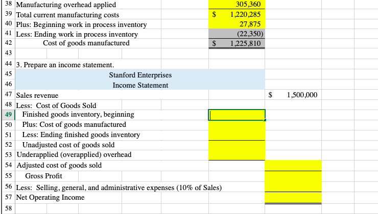 Solved 1. Calculate and dispose of overapplied or | Chegg.com