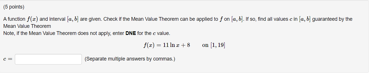 Solved A function f(x) and interval [a,b] are given. Check | Chegg.com