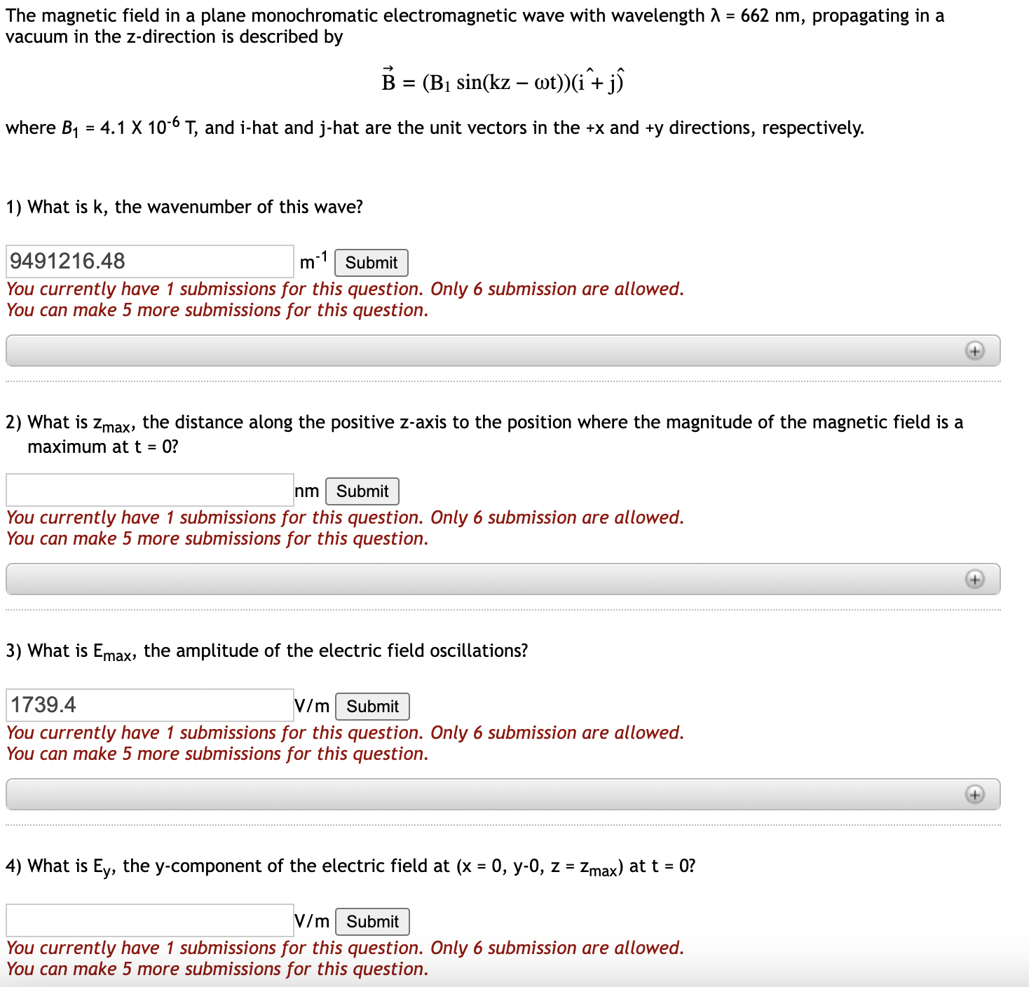 Solved The magnetic field in a plane monochromatic | Chegg.com