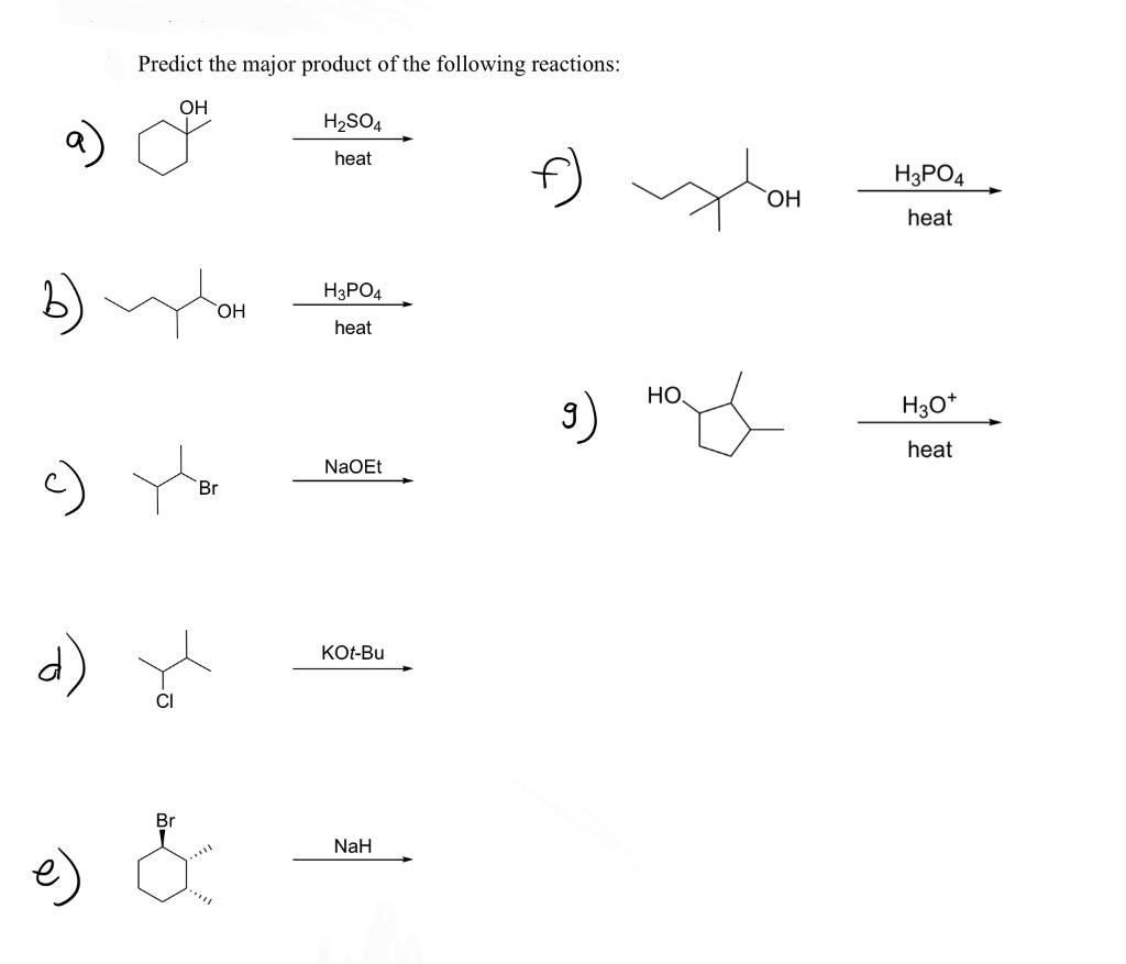 Solved Predict the major product of the following reactions: | Chegg.com