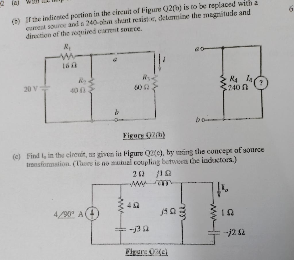 Solved (b) If the indicated portion in the circuit of Figure | Chegg.com