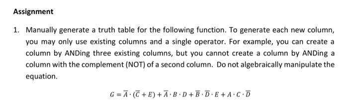 Solved Manually generate a truth table for the following | Chegg.com