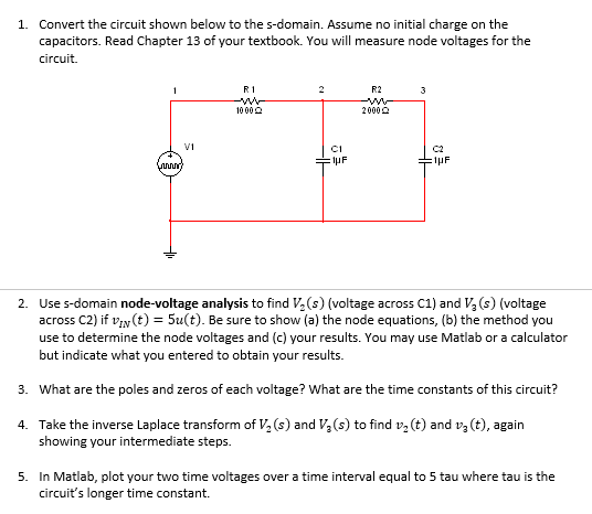 Solved 1. Convert the circuit shown below to the s-domain. | Chegg.com