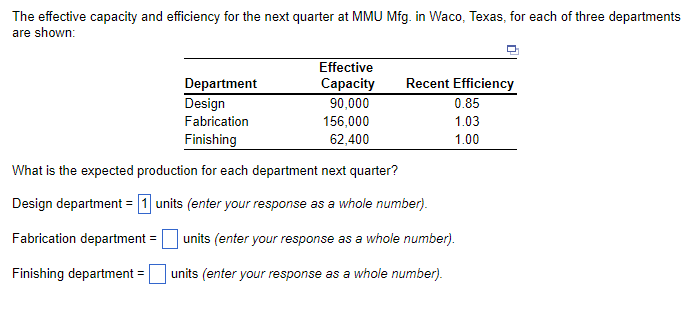 Solved The effective capacity and efficiency for the next | Chegg.com
