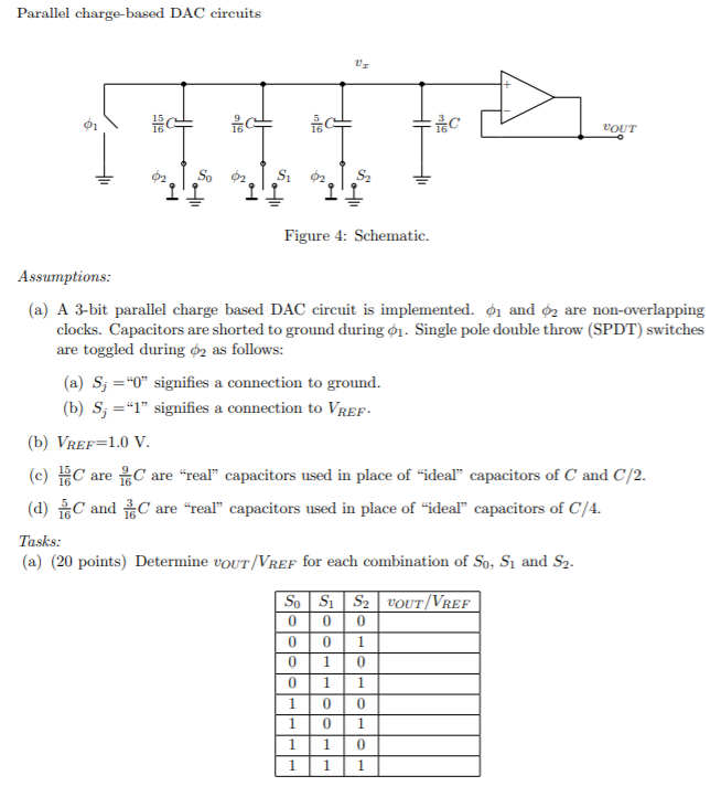 Solved Parallel charge-based DAC circuits Us olur ch Act BC | Chegg.com