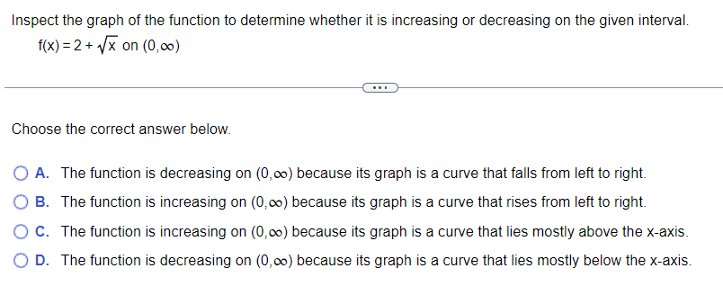 Solved Inspect the graph of the function to determine | Chegg.com