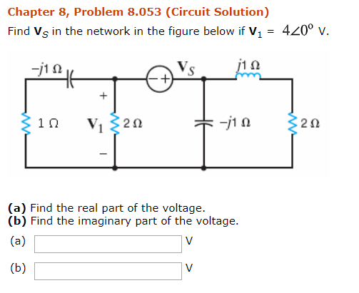 Solved Chapter 8, Problem 8.053 (Circuit Solution) Find Vs | Chegg.com
